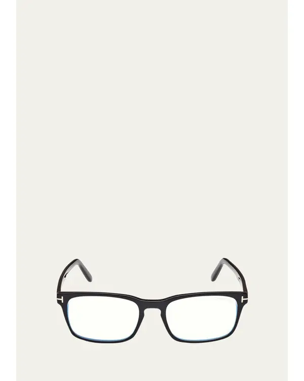 TOM FORD Acetate Rectangle Eyeglasses - Black