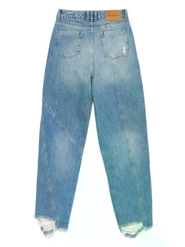 HALFBOY Distressed Boyfriend Jeans - Blue