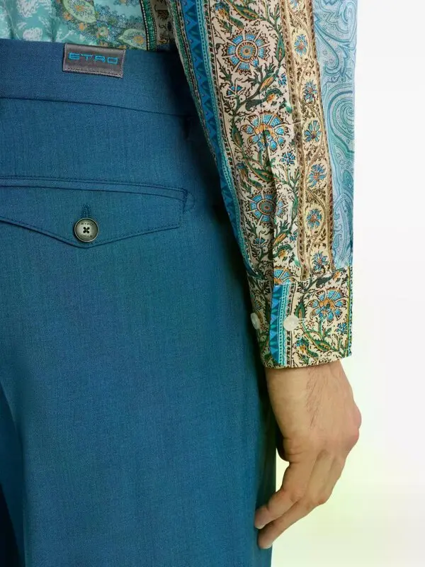 Etro Wool Straight-leg Trousers