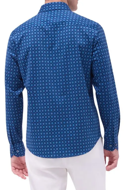 Bugatchi Jimmy Ooohcotton® Medallion Print Button-up Shirt - Indigo