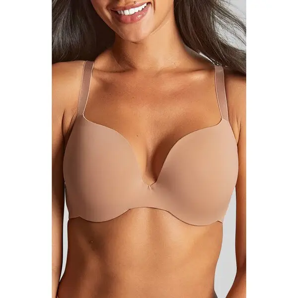 Panache 365 Underwire Smooth & Seamless Plunge T-shirt Bra - Honey
