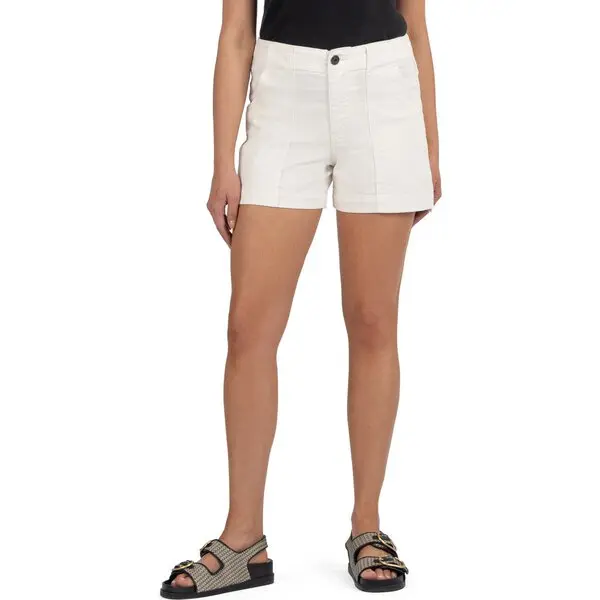Kut From The Kloth Jane High-waisted Denim Shorts - Ecru