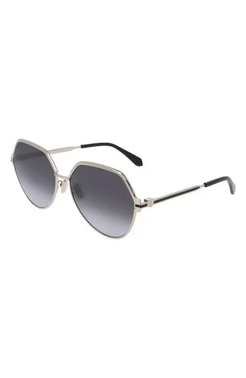 FERRAGAMO 62mm Oversized Sunglasses - Gold/ Grey Gradient