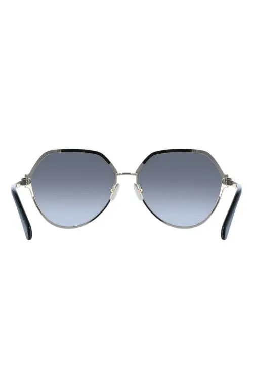FERRAGAMO 62mm Oversized Sunglasses - Gold/ Grey Gradient