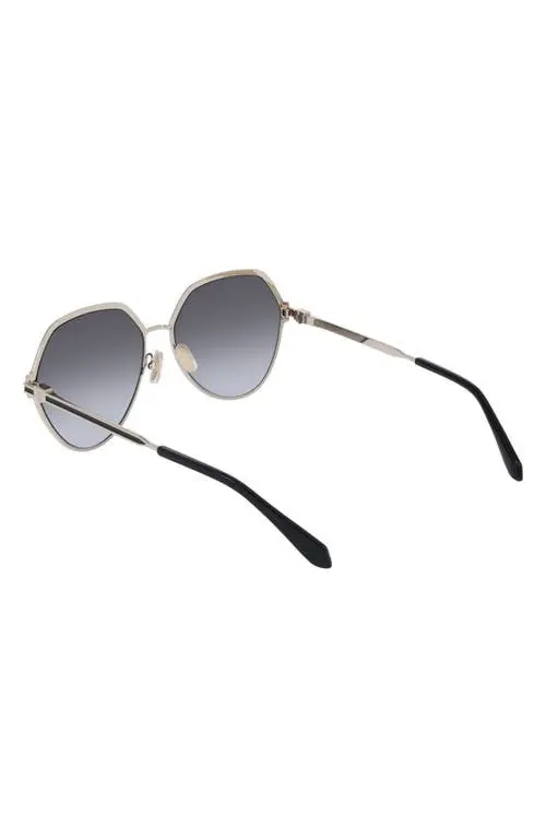 FERRAGAMO 62mm Oversized Sunglasses - Gold/ Grey Gradient