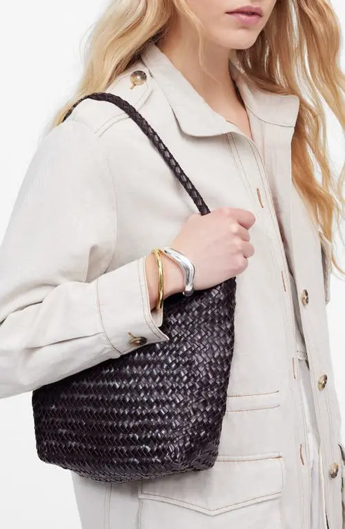 Madewell Handwoven Leather Shoulder Bag - Coffee Bean
