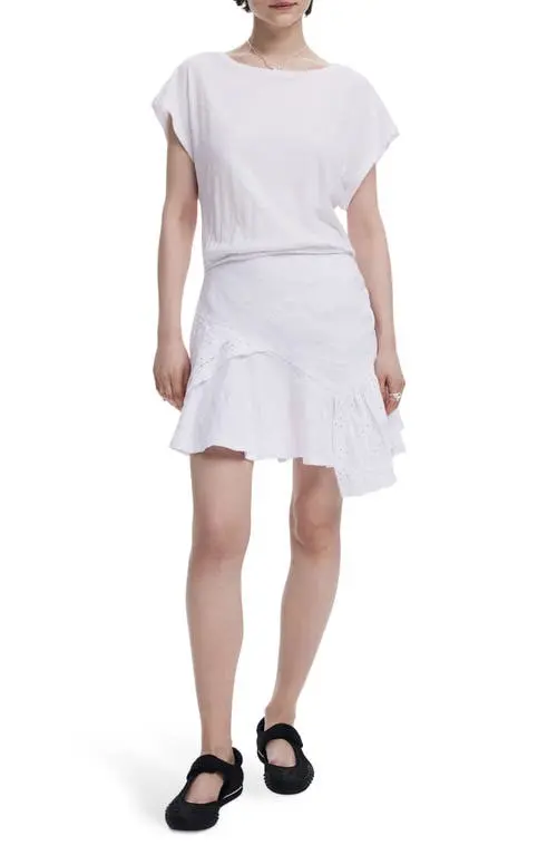 Desigual Asymmetric Ruffle Mini Dress