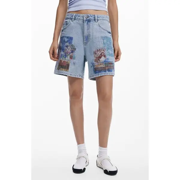 Desigual Patchwork Denim Shorts