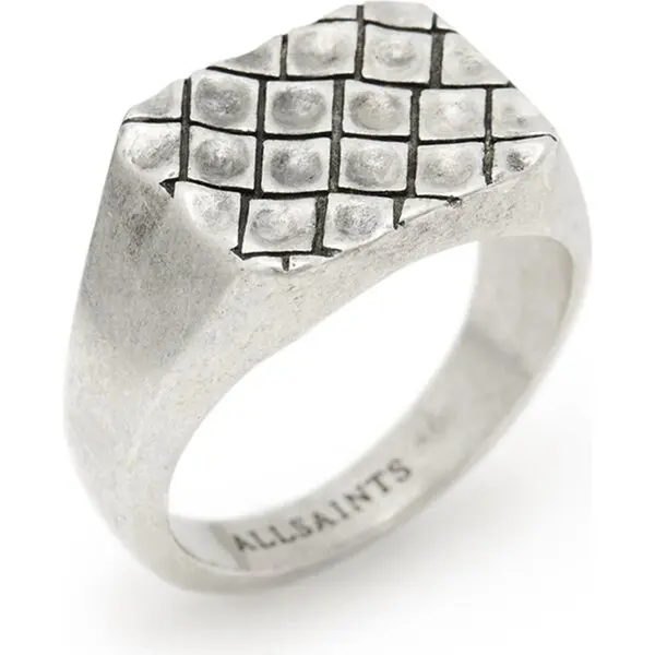 ALLSAINTS Snake Signet Ring - Warm Silver