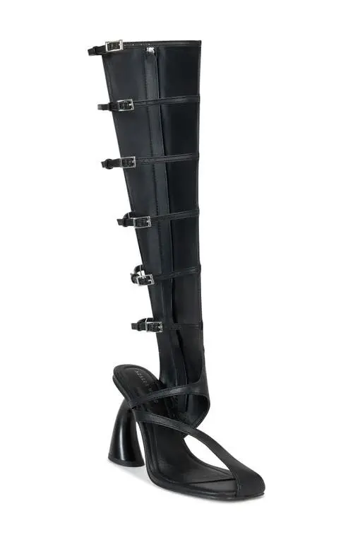 AZALEA WANG Andrius Cutout Buckled Boots