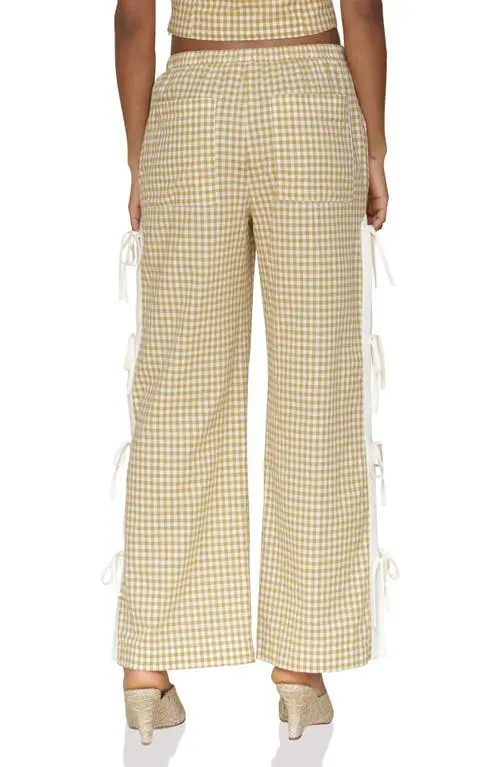 Avec Les Filles Side Tie Gingham Pants