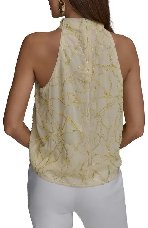 Donna Karan New York Embellished Cutaway Shoulder Top
