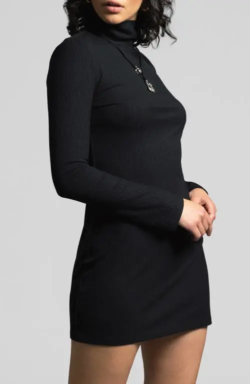 WEEKEND LOS ANGELES Penelope Ribbed Knit Mini Dress - Black