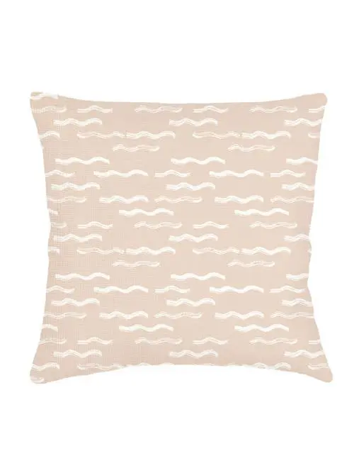 Anaya Wave Pool Linen Euro Pillow With Down Insert - Beige