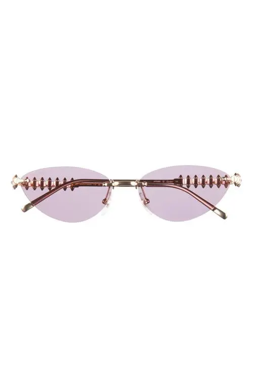 CARTIER 58mm Gradient Rimless Oval Sunglasses - Gold/violet