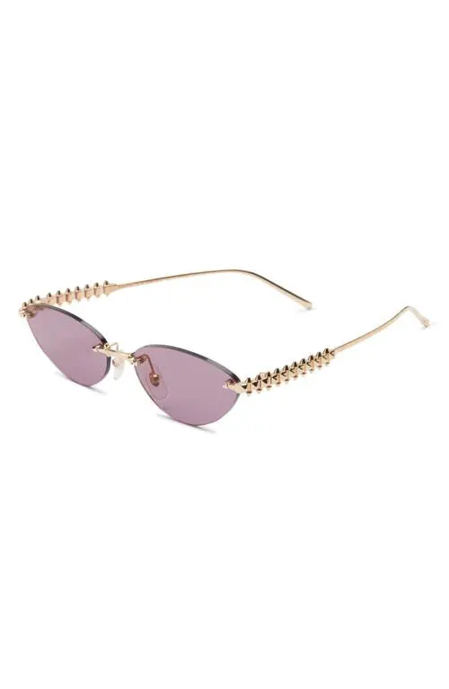 CARTIER 58mm Gradient Rimless Oval Sunglasses - Gold/violet