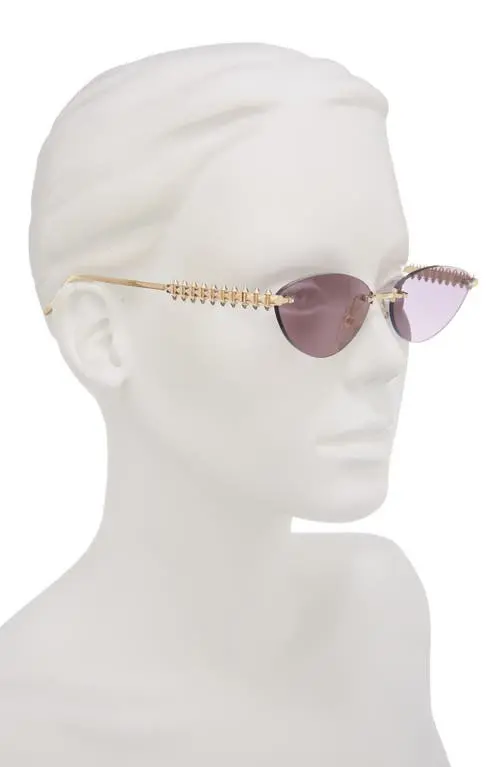 CARTIER 58mm Gradient Rimless Oval Sunglasses - Gold/violet