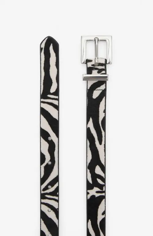 Mango Zebra Print Calf Hair Belt