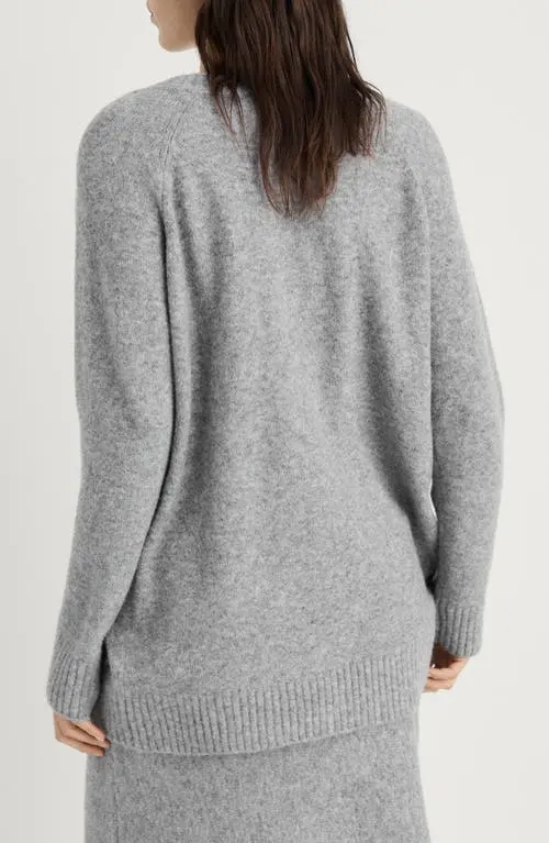 Mango Oversize V-neck Sweater - Grey