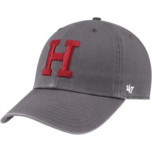 '47 Harvard Crimson Embroidered Cotton Baseball Cap - Charcoal
