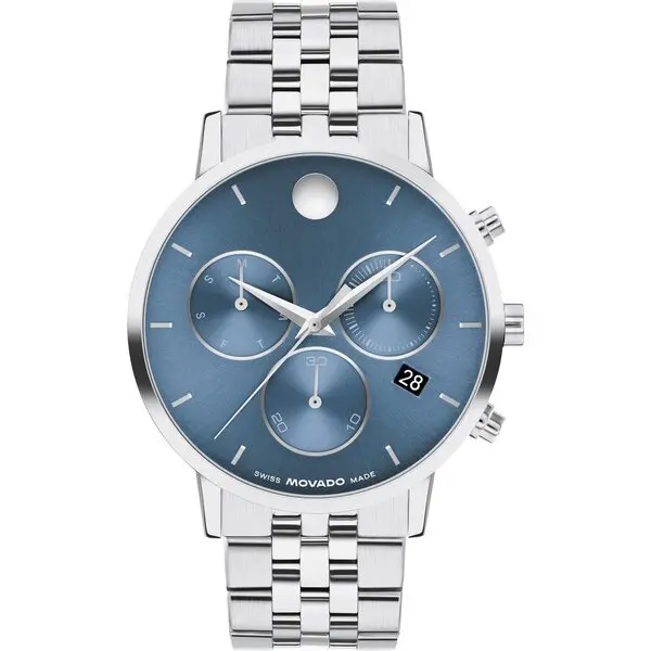 Movado Museum Classic Chronograph Bracelet Watch - Blue