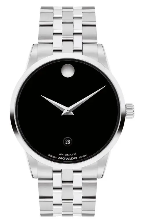 Movado Museum Classic Automatic Bracelet Watch - Black/ Silver
