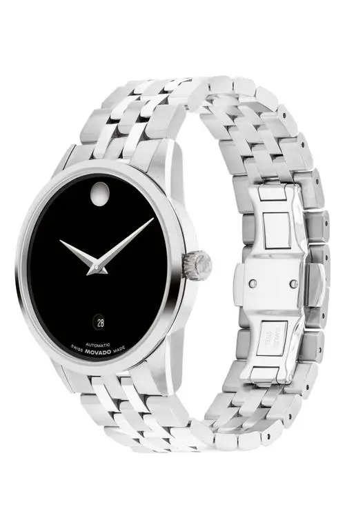 Movado Museum Classic Automatic Bracelet Watch - Black/ Silver