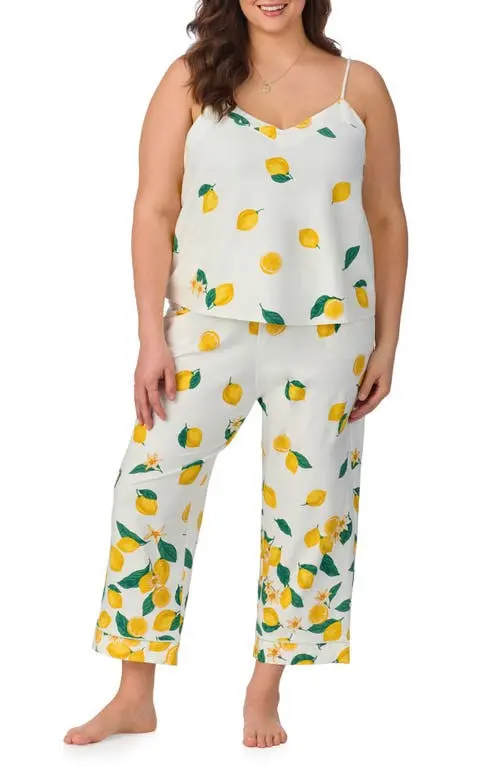 BEDHEAD PAJAMAS Stretch Organic Cotton Jersey Crop Pajamas - Main Squeeze Border
