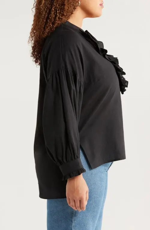 HARSHMAN Cordelia Ruffle Cotton & Linen Top