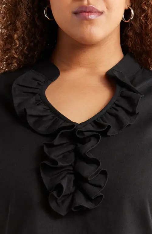 HARSHMAN Cordelia Ruffle Cotton & Linen Top