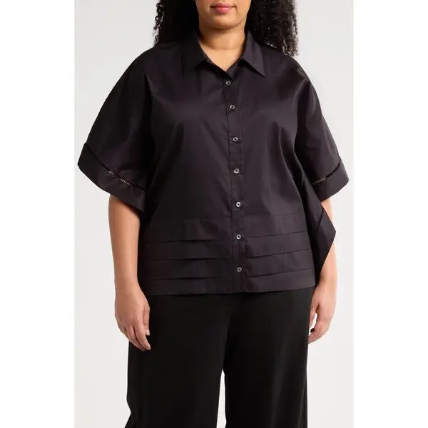 HARSHMAN Harpa Short Sleeve Button-up Shirt - Black