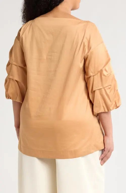 HARSHMAN Balia Cotton Popover Top - Sand