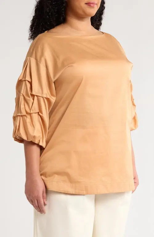 HARSHMAN Balia Cotton Popover Top - Sand