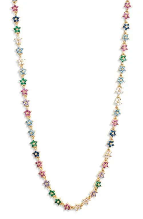 VIDAKUSH Flower Choker Necklace - Gold/ Multi