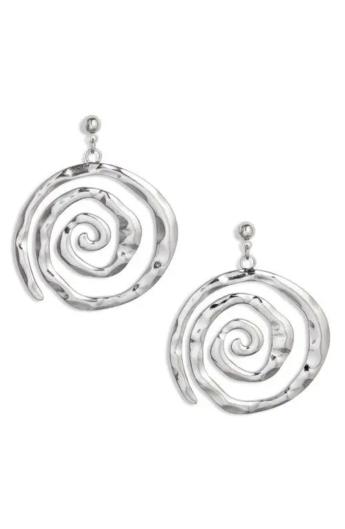 VIDAKUSH Swirl Drop Earrings - Silver