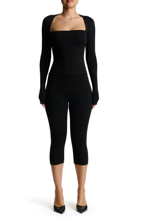 Naked Wardrobe Queen Anne Neck Long Sleeve Top