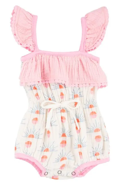 MIKI MIETTE Willa Sun Print Cotton Gauze Bubble Romper - Western Sun