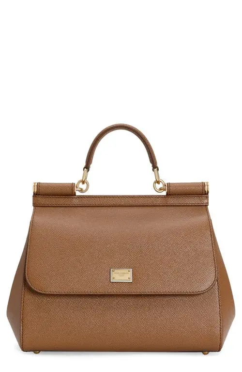 Dolce & Gabbana Sicily Top Handle Bag - Caramel