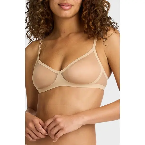 Commando Chic Mesh Bralette - Beige