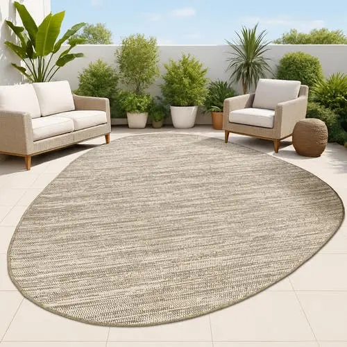 JONATHAN Y Callan Modern Rustic Abstract Indoor/outdoor Shaped Area Rug - Beige/brown