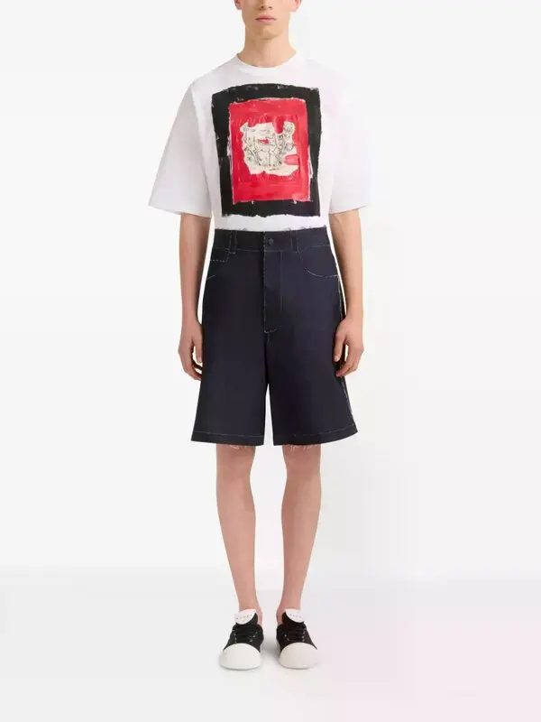 Marni High-waisted Denim Shorts - Blue
