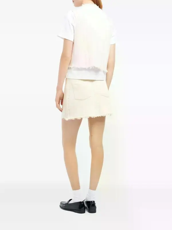 BARRIE Frayed Denim Vest - White