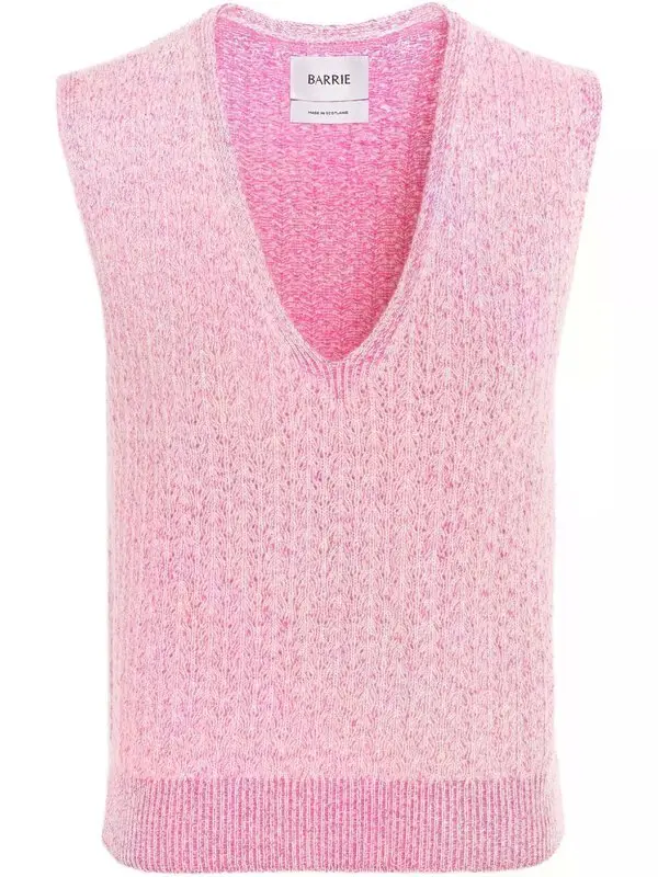 BARRIE V-neck Cashmere Top - Pink