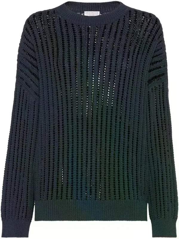 Brunello Cucinelli Open-knit Jumper - Blue