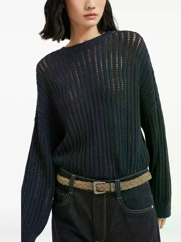 Brunello Cucinelli Open-knit Jumper - Blue