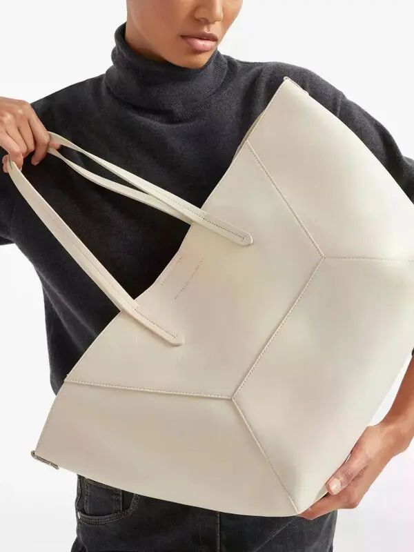 Brunello Cucinelli Duo Leather Tote Bag - Neutrals