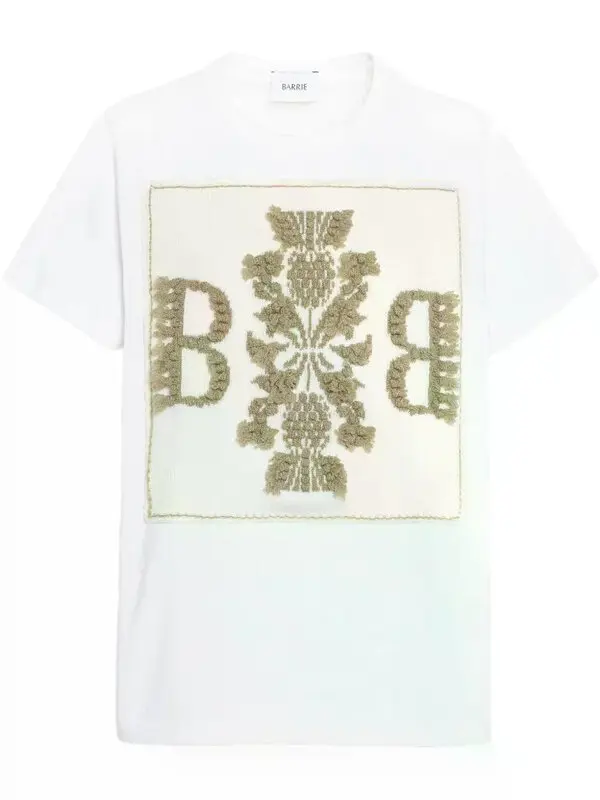 BARRIE Logo-embroidered T-shirt - White