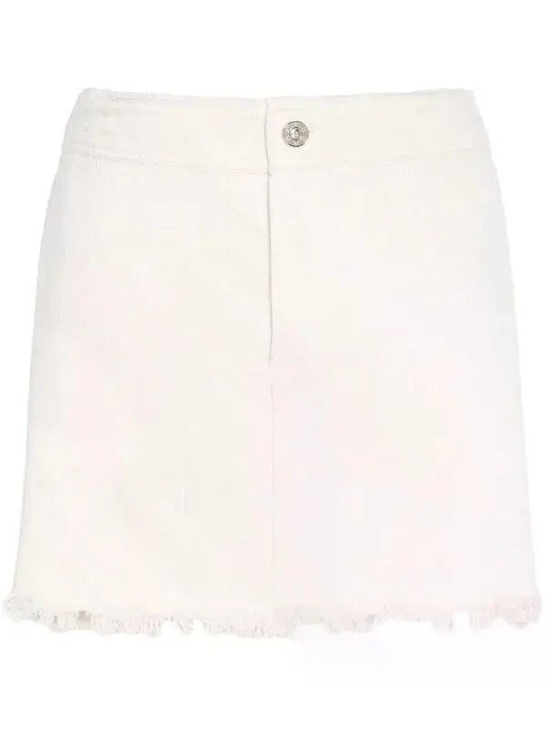 BARRIE Frayed Denim Mini Skirt