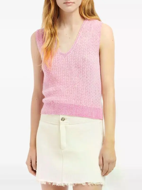 BARRIE Frayed Denim Mini Skirt