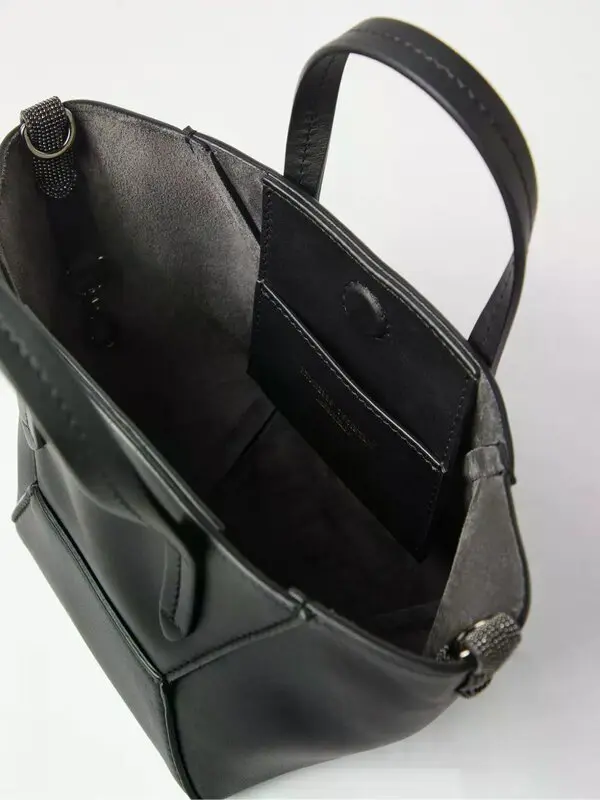 Brunello Cucinelli Bc Duo Mini Leather Tote Bag - Black